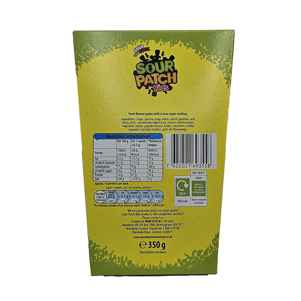 UK Sour Patch Kids Carton 350g - Candi Werx